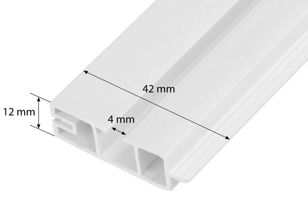 Dekodum Stropní kolejnice z PVC jednořadá bílá Délka: 260 cm, Typ přichycení: žabky