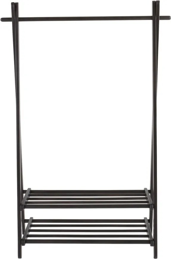 Černý stojan na oblečení z borovicového dřeva 100x150x41 cm Cole – Jotex