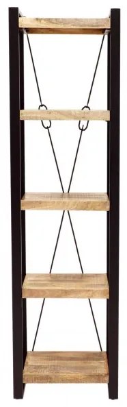 Indický nábytek - Knihovna Retro 60x200x35 z indického masivu mango Mango natural