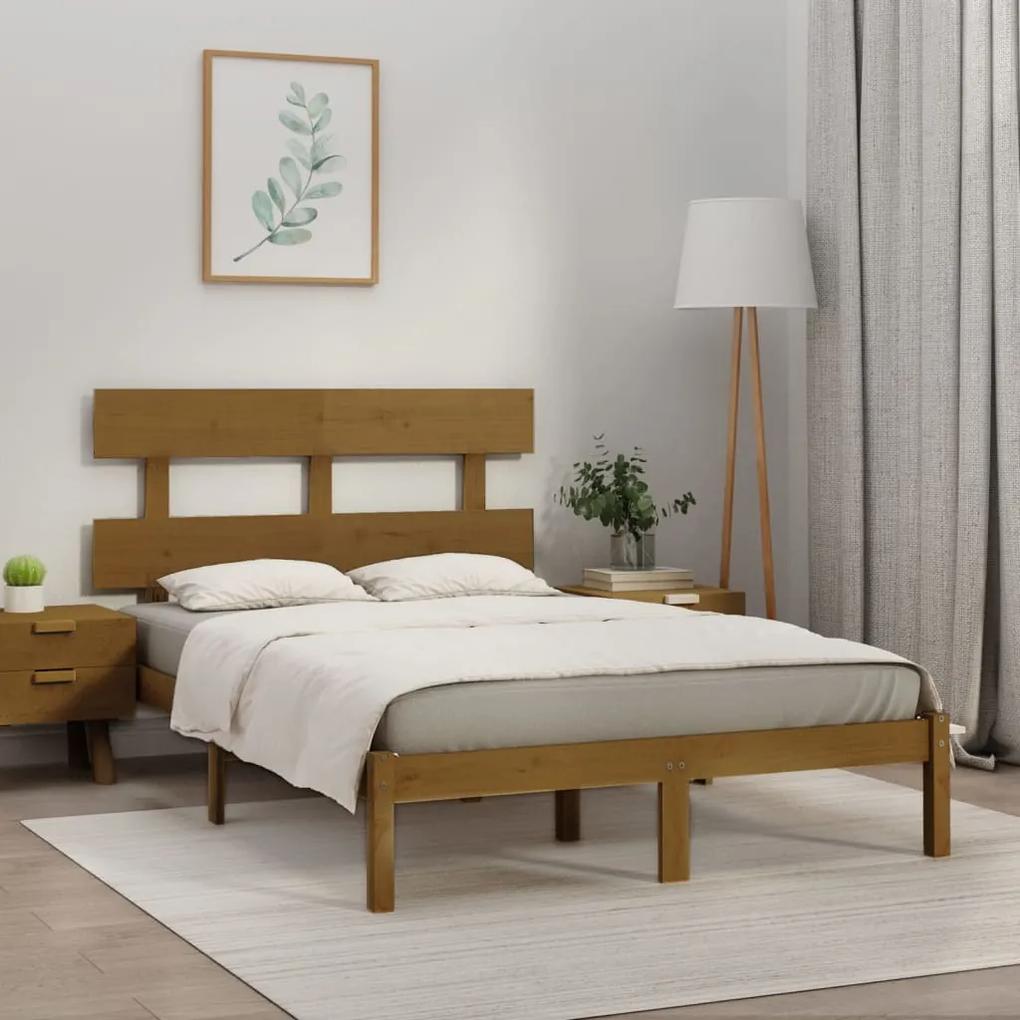 Rám postele medově hnědý masivní dřevo 200 x 200 cm,  3104696