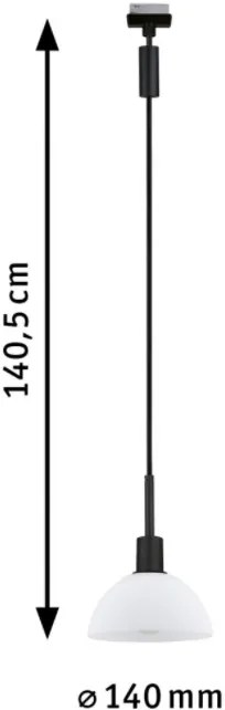 Paulmann 96974 Pendel Sarrasani, závěs pro Urail system, 1x20W E14, černá, bílé sklo