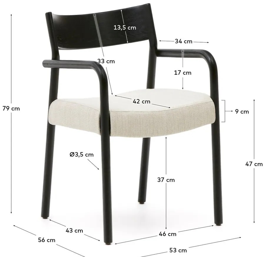 Černá/béžová jídelní židle Falconera – Kave Home