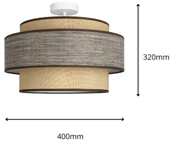 Přisazený lustr GRACE 1xE27/60W/230V pr. 40 cm krémová/hnědá
