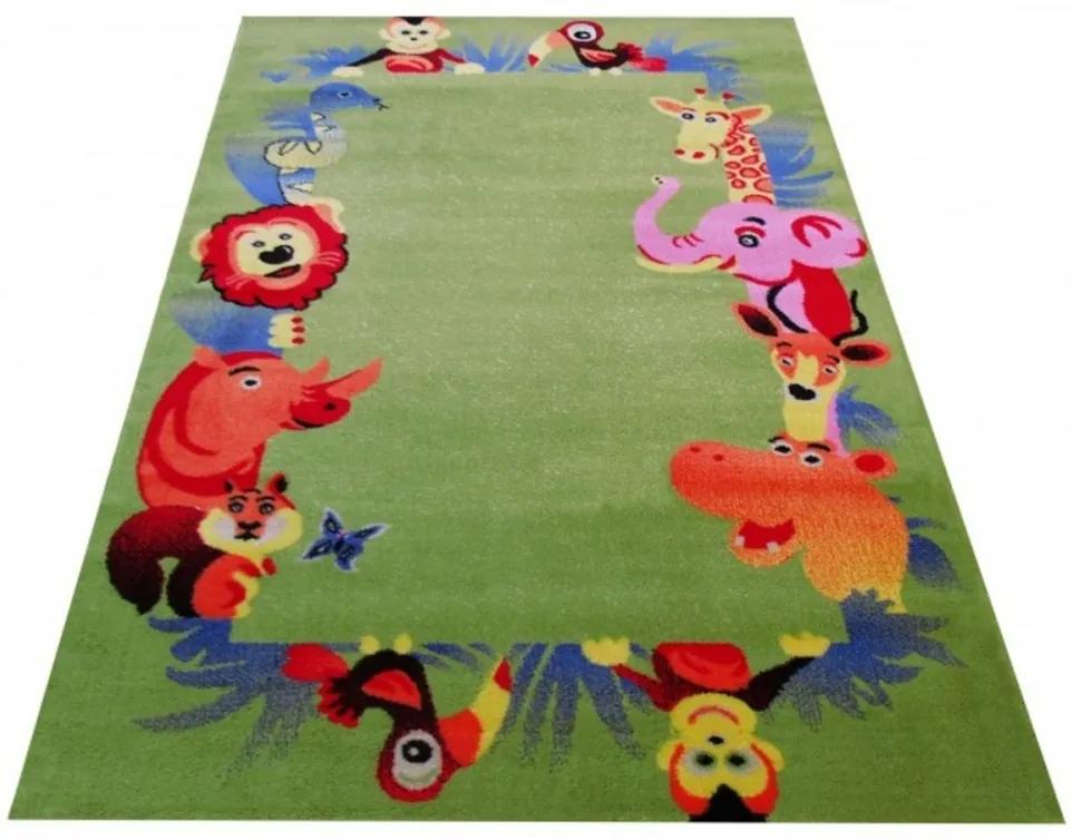 *Dětský koberec Zoo zelený, Velikosti 125x160cm
