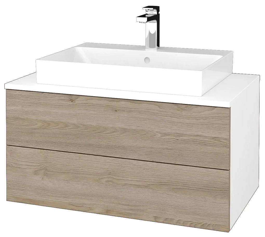 Dřevojas Koupelnová skříňka MODULE SZZ2 80 Varianta: N01 Bílá lesk / IND Individual