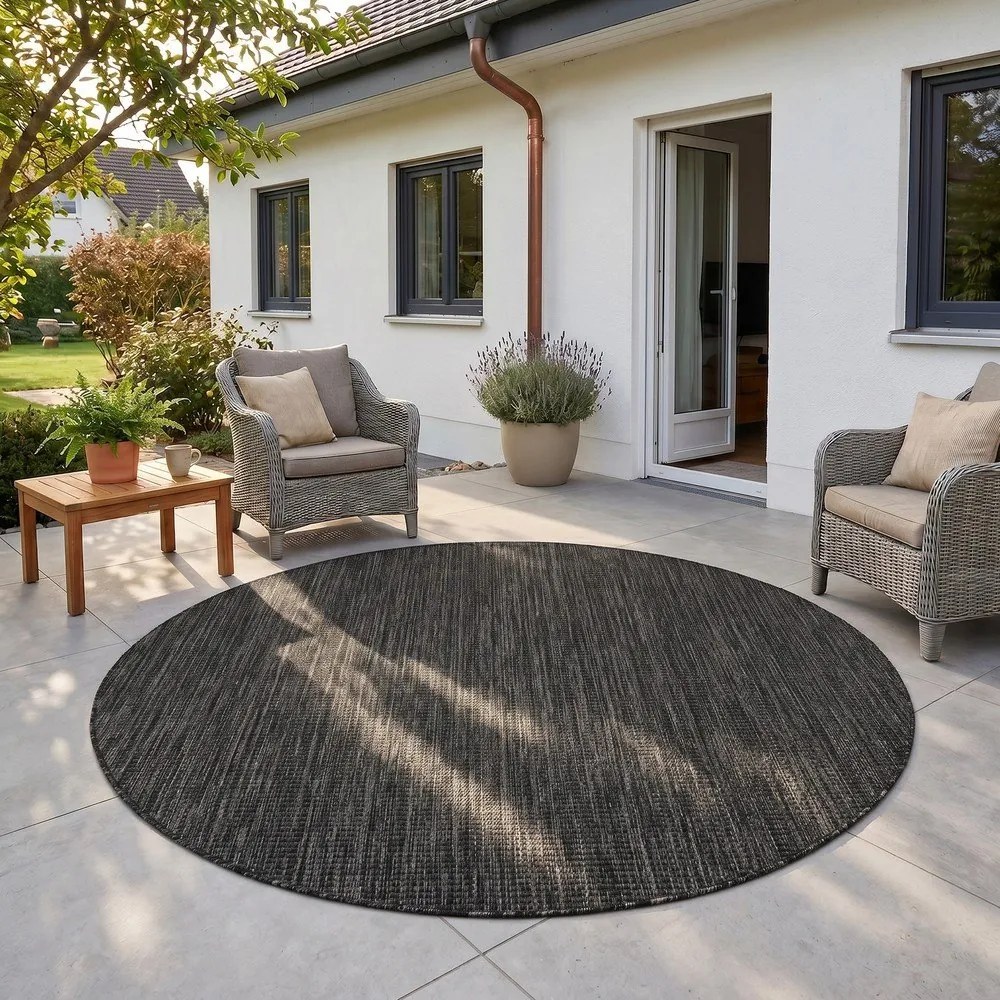 Černý kulatý vnitřní a venkovní koberec ø 120 cm Mira 1450 – Ayyildiz Carpets