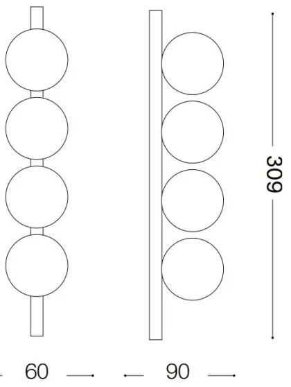 Ideal Lux - LED Stropní svítidlo PING PONG 4xLED/3W/230V CRI 90 černá