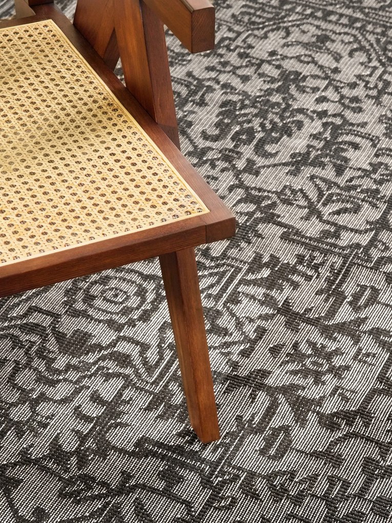 NORTHRUGS, Kusový koberec Duet Kona 106248 Black/White - na ven i na doma, 120x170, černobílá, chodba / předsíň