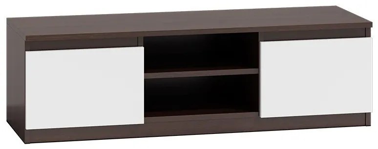 TV stolek RTV LCD 120 tmavě hnědý, bílý