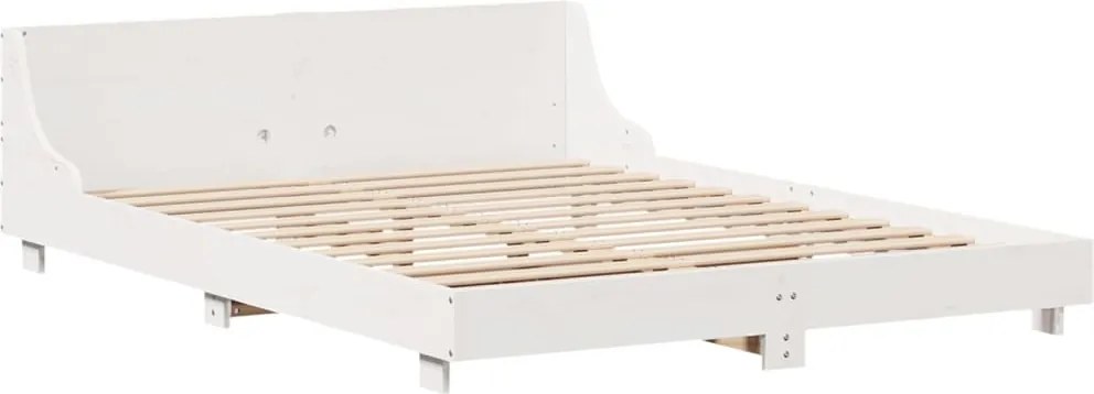 Postel bez matrace bílá 150 x 200 cm masivní borovice 3323648
