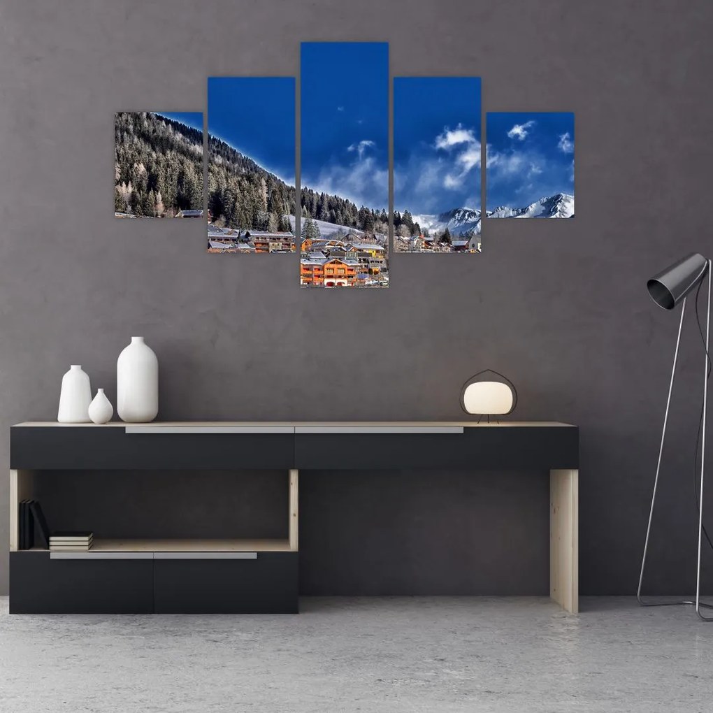 Obraz - Horské městečko (125x70 cm)
