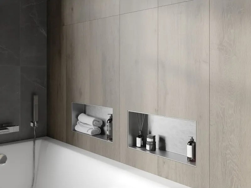 Mexen X-Wall-NR nástěnná polička bez límce 45 x 20 cm, inox - 1911452010