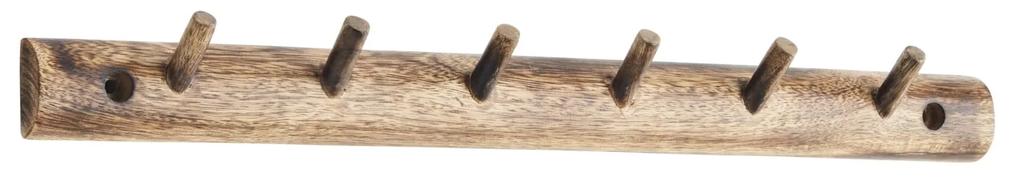MADAM STOLTZ Dřevěný věšák Mango Wood 49 cm, přírodní barva, dřevo
