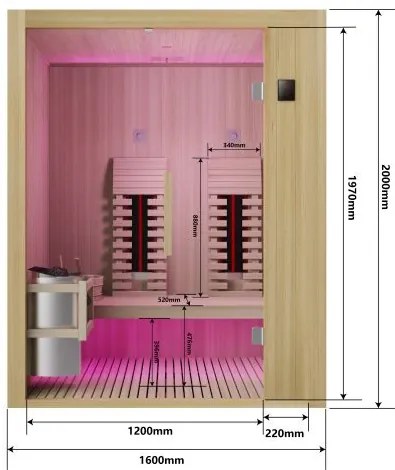 RAKOUSKÝ produkt - Infrasauna ALASKA 160x110x200cm ( K60160 )