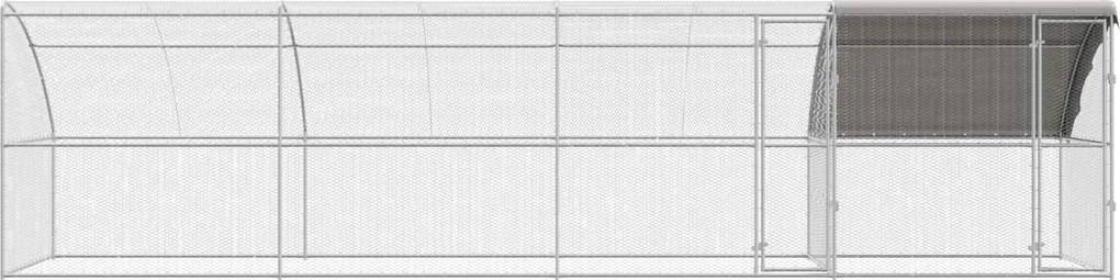 Klec na kuřata 4 ks Stříbrná 800 x 200 x 200 cm Ocel a PE 3381111