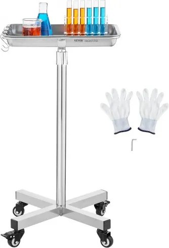 Mobilní stojan Mayo z nerezové oceli 64–101,1 cm s odnímatelným podnosem