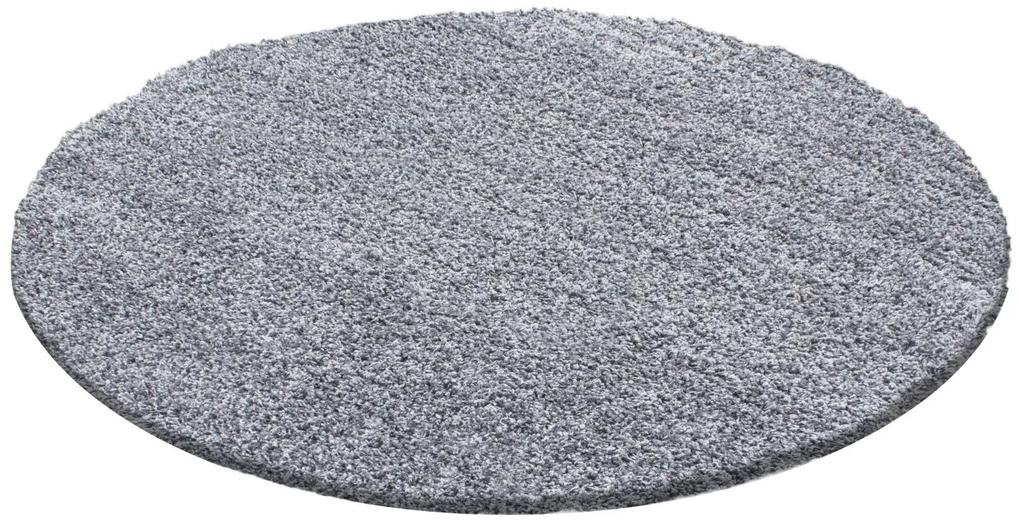 Ayyildiz Kusový koberec Shaggy Life 1500 světle šedý vysoký vlas, kulatý 160x160 cm