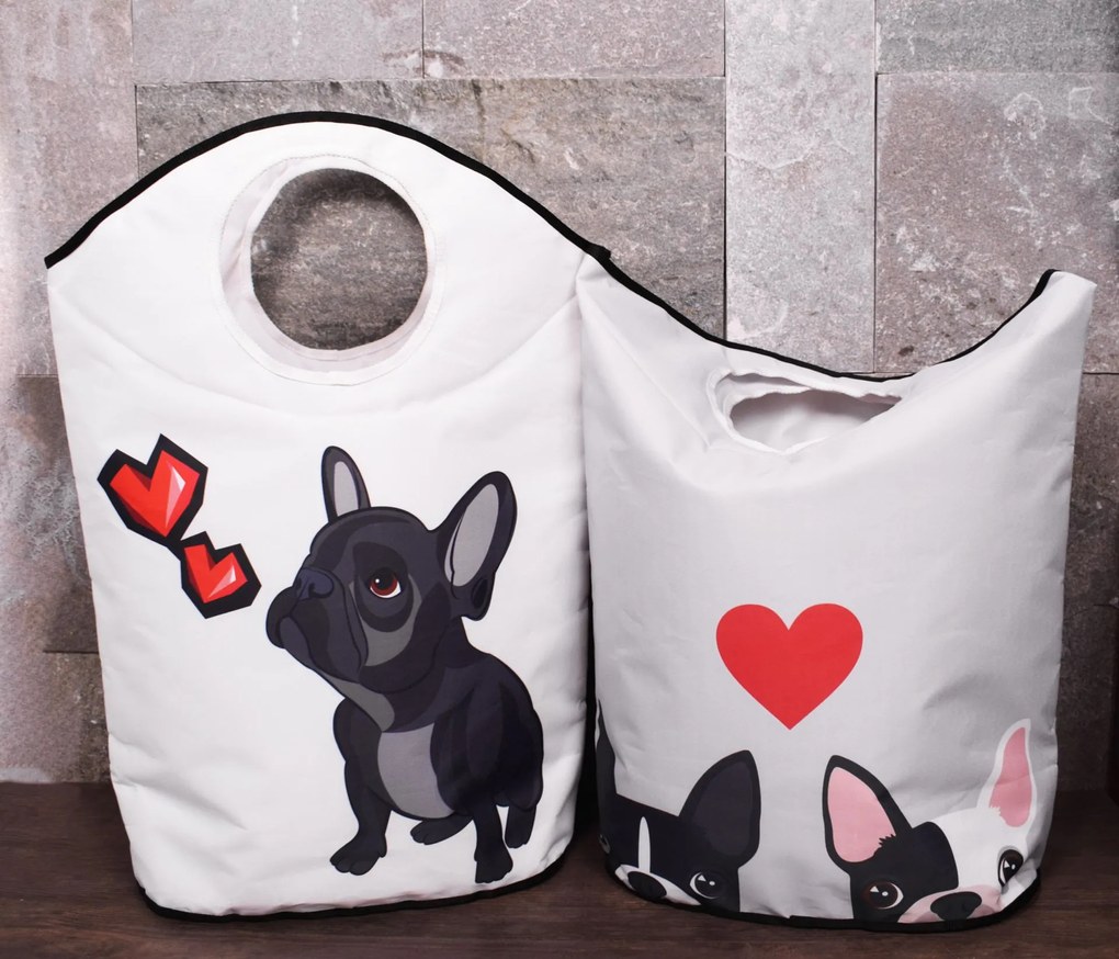 Koš na prádlo which frenchie in love (80l)