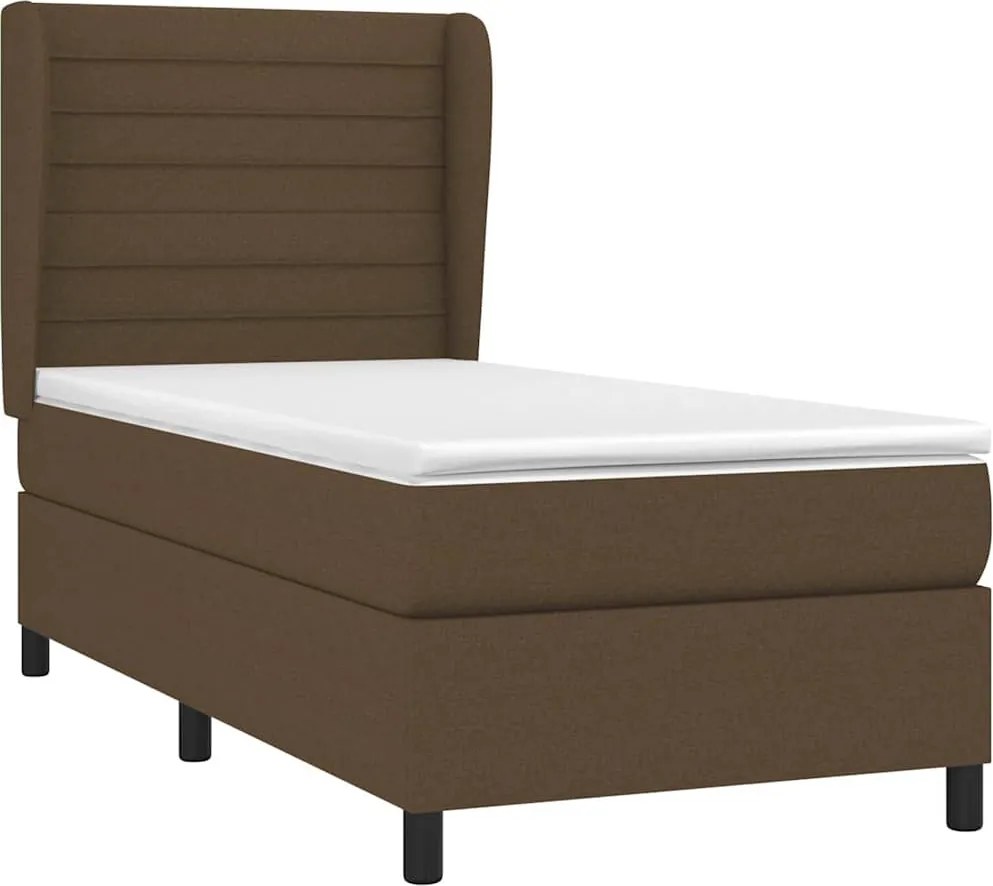 Box spring postel s matrací tmavě hnědá 80x200 cm textil 3128000