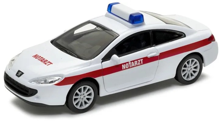 Welly Peugeot Coupe 407 NOTARZT 1:34 bílé