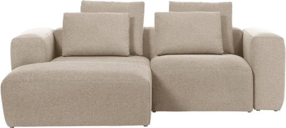Béžová rohová pohovka Kave Home Blok, levý roh