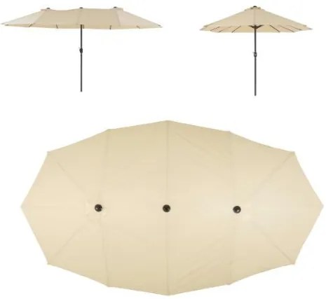 Dvojitý zahradní slunečník 465 × 270 cm krémový
