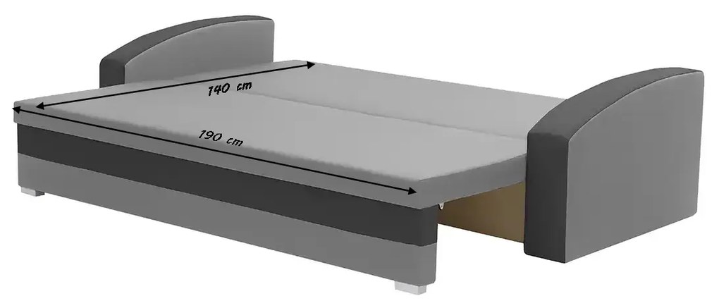 Pohovka 3místná s funkcí spaní JAN Černá/modrá
