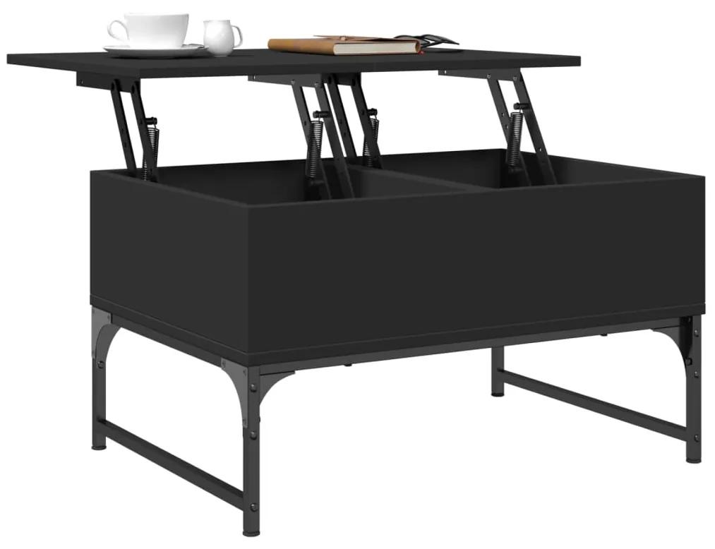 Konferenční stolek černý 70 x 50 x 40 cm kompozitní dřevo a kov - Default Title