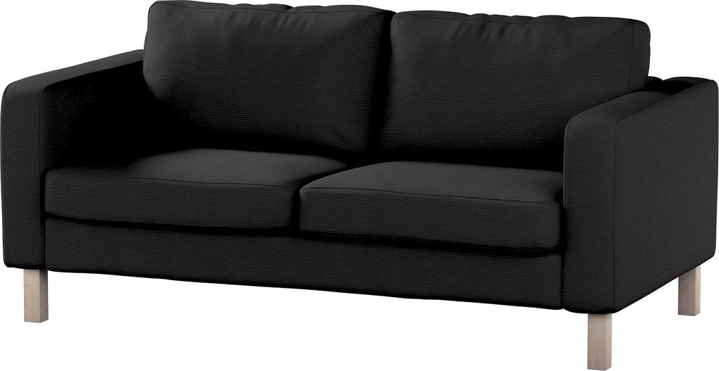 Potah na pohovku IKEA Karlstad 2-místná, nerozkládací, krátký barva černá látka pletený vzor