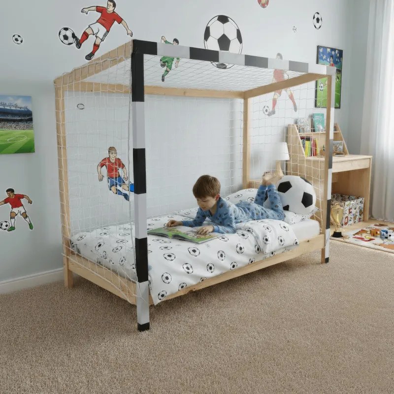 Montessori postel, přírodní/bílá/černá, 90x200, FUTAL Kondela 0000396832