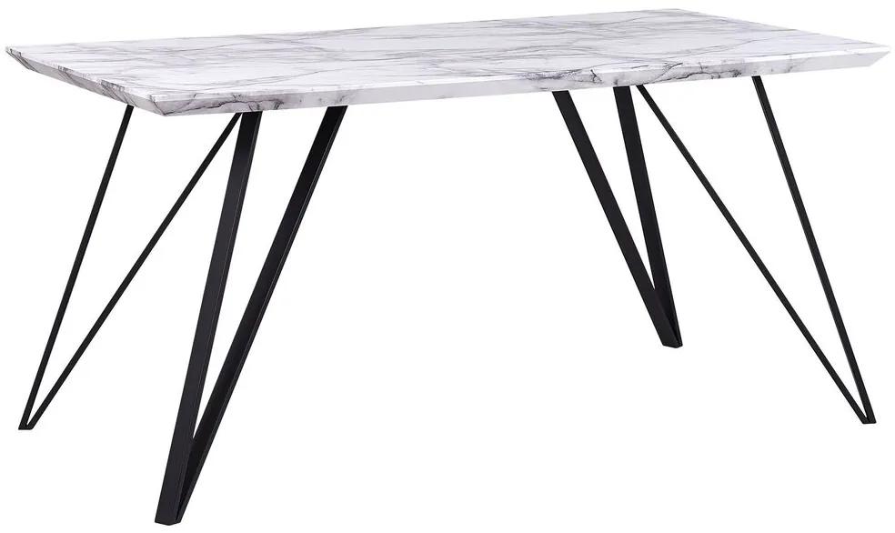 Jídelní stůl mramorový vzhled bílý / černý 150 x 80 cm MOLDEN Beliani