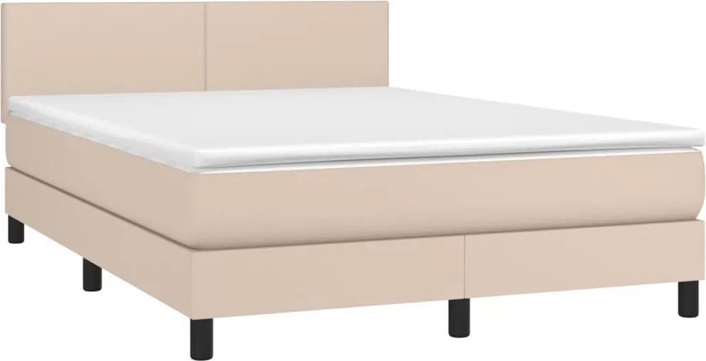 Box spring postel s matrací cappuccino 140x200 cm umělá kůže 3141010