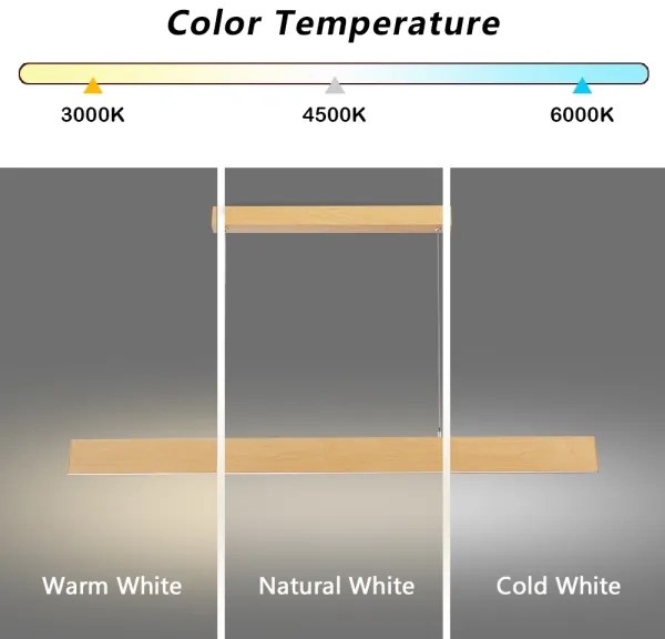 Brilagi - LED Stm. lustr na lanku SLIMLINE LED/40W/230V 3000-6000K dekor dubu+DO