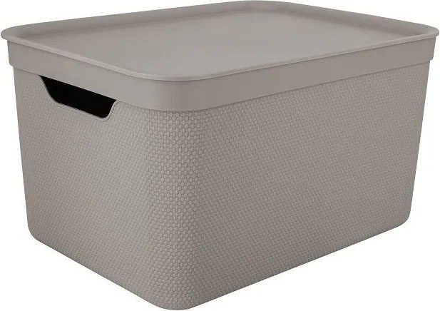 Rotho JIVE DECO Box s víkem, 36,5 × 26,5 × 20,3 cm, 16 l, cappuccino