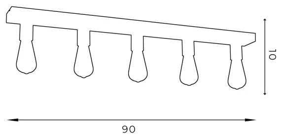 Bodové svítidlo FILO 5xE27/60W/230V černá/zlatá