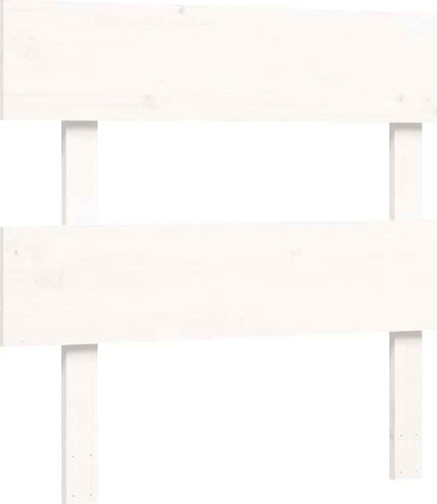vidaXL Postel s čelem pro seniory 100x200 cm masivní dřevo [3195342] Barva: Bílá