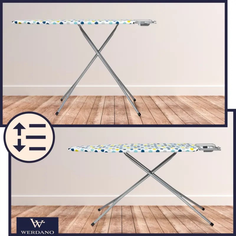 Žehlicí prkno s opěrkou na žehličku Bavlněný potah 120 x 38 cm