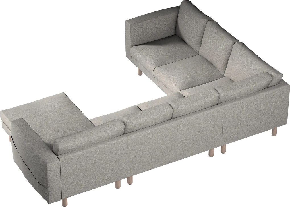 Potah na pohovku IKEA Norsborg rohová, 5-místná se šezlongem barva šedá látka pletený vzor