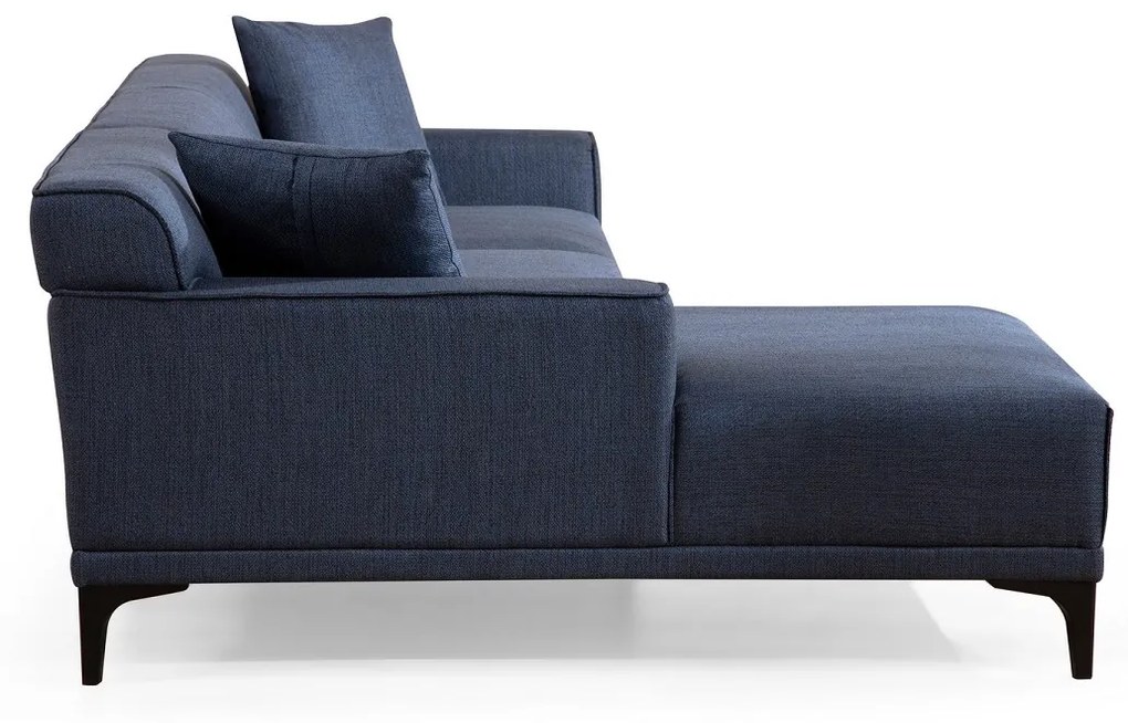 Designová rohová sedačka Dellyn 250 cm modrá - levá