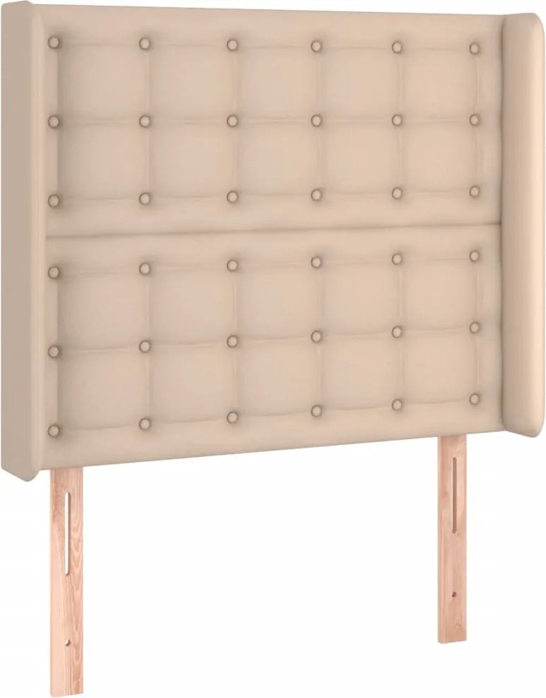 Box spring postel matrace a LED cappuccino 100x200cm umělá kůže 3139372