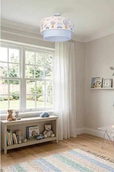 Brilagi-LED Dětský přisazený lustr BOBO 1xE27/60W/230V pr.40cm krém./modrá/medv.