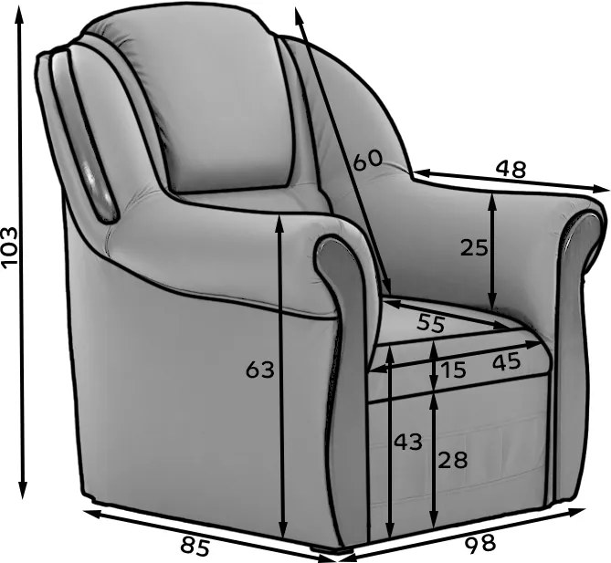 Eltap Obývací souprava Lord - pohovka + 2x křeslo Materiál a barva potahu: Dora 22 - béžová