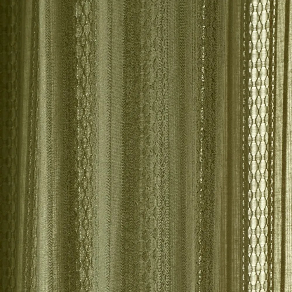 Khaki záclona 140x183 cm Zofia Broderie Anglaise – Pineapple Elephant