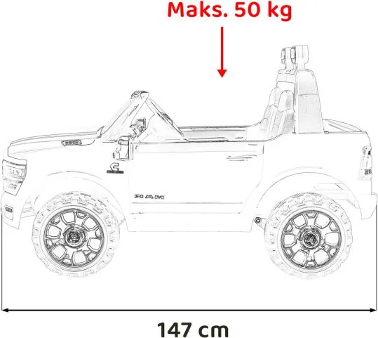 Elektrické autíčko RAM 3500 hasičské červené
