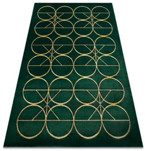 Kusový koberec EMERALD 1010 Luxusní kruhy zelený zlatý Rozměr: 200x290 cm