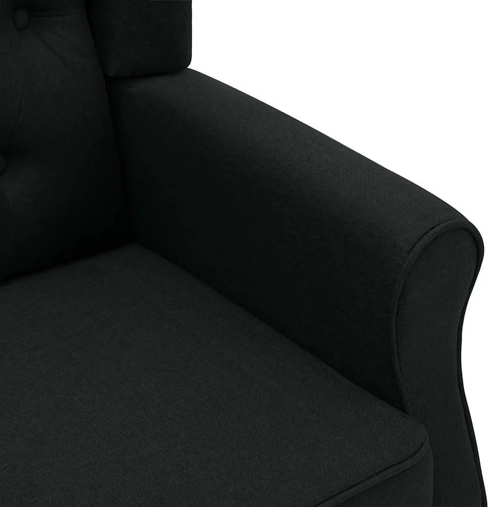 Masážní křeslo s podnožkou černé textil 320163