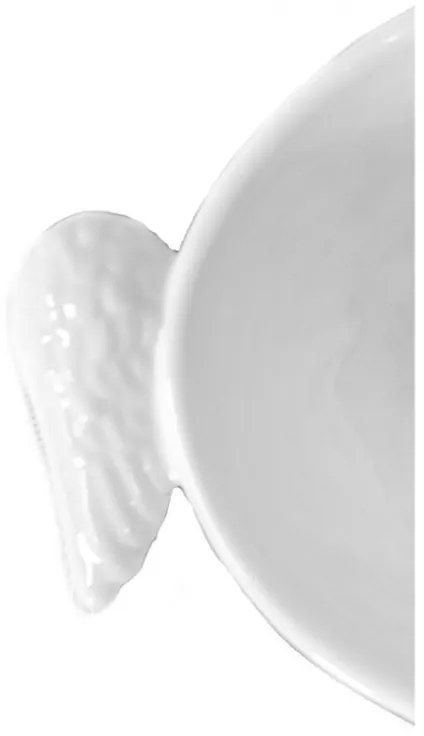 Bílá servírovací oválná mísa s křídly Wings – 26x14x5 cm