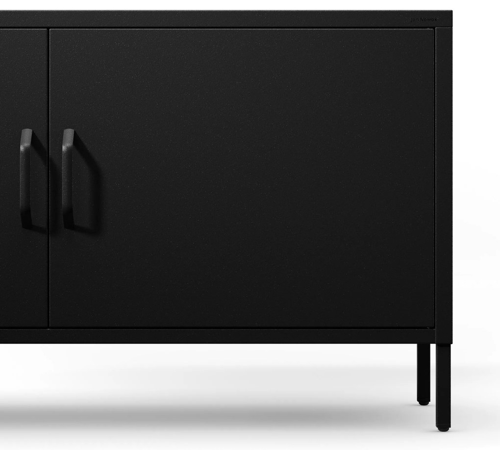 TV skříňka kovová na nožičkách černá, 1150x595x400 mm: ROSA Modern