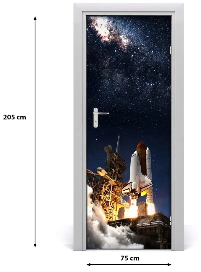 Fototapeta samolepící dveře startující raketa 75x205 cm