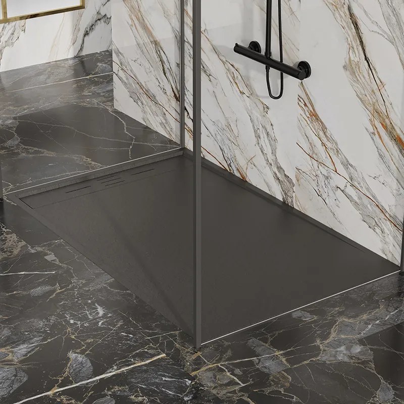 BPS-koupelny Obdélníková akrylátová sprchová vanička HYD-OSV-DEKO 100x90 černá
